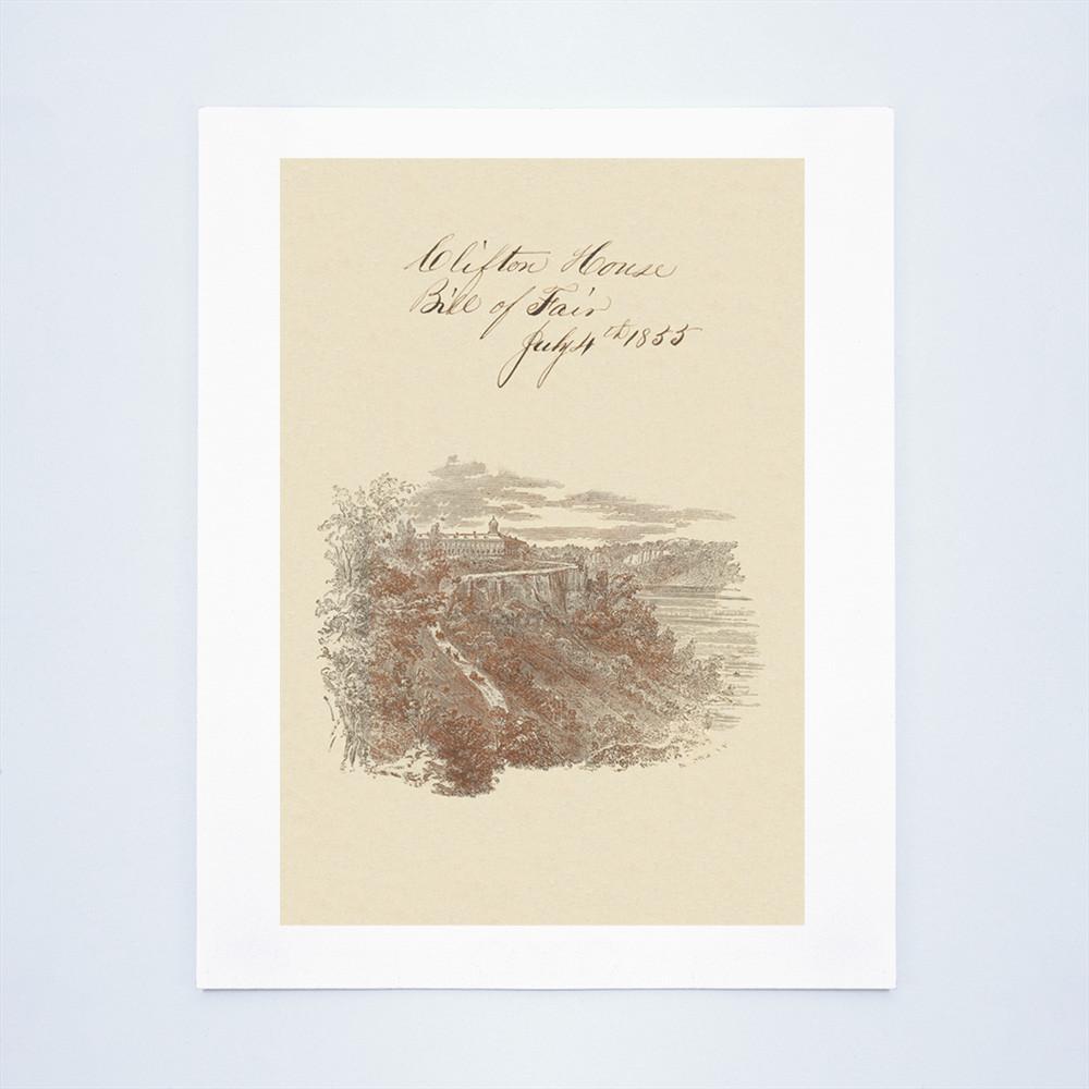 Clifton House, Niagara Falls, 1855 Menu Art – Vintage Menu Art UK