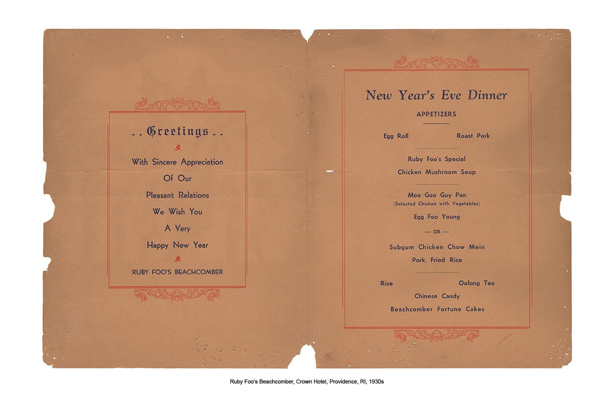 Ruby Foo's Crown Hotel Providence New Year's Eve Vintage Menu Print ...