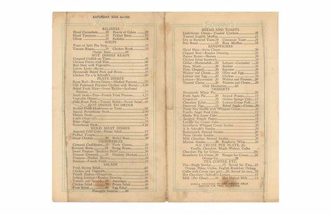 Schrafft's, New York 1920 Menu Artwork – Vintage Menu Art UK